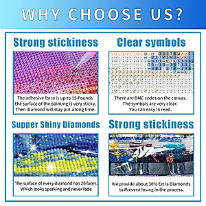 DIY 5D Diamond Painting by Number Kits for Adults and Kids, 16"X12" WINI The Poh Round Full Drill Crystal Rhinestone Embroidery Cross Stitch Arts Craft Canvas for Home Wall Decor