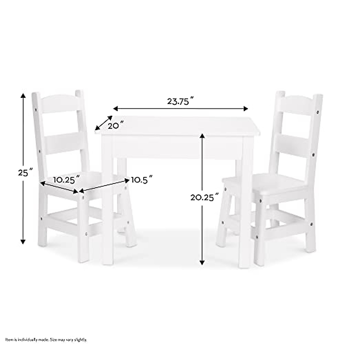Melissa & Doug Wooden Table & Chairs - White