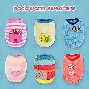 Dog Sweaters for Small Dogs, Rabbit Cat,Guinea Pig,Puppy Clothes for Christmas Winter Warm Cute Pet Sweaters, Fleece Puppy Sweater for Chihuahua Teacup Yorkie,6 Pieces for Small Animal Vest (X-Small)