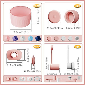 BOSOIRSOU 20 pcs Cup Accessories Set, 5 Square Silicone Leak-Proof Stoppers, 5 Round Leak-Proof Stoppers, 5 Straw Covers Boots, 5 Cup Sleeves for 40 oz Tumbler Bottom Protector Flask