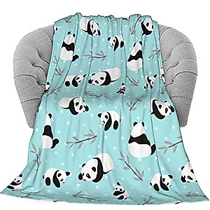 Delerain Panda Flannel Fleece Throw Blanket 50"x60" Living Room/Bedroom/Sofa Couch Warm Soft Bed Blanket for Kids Adults All Season