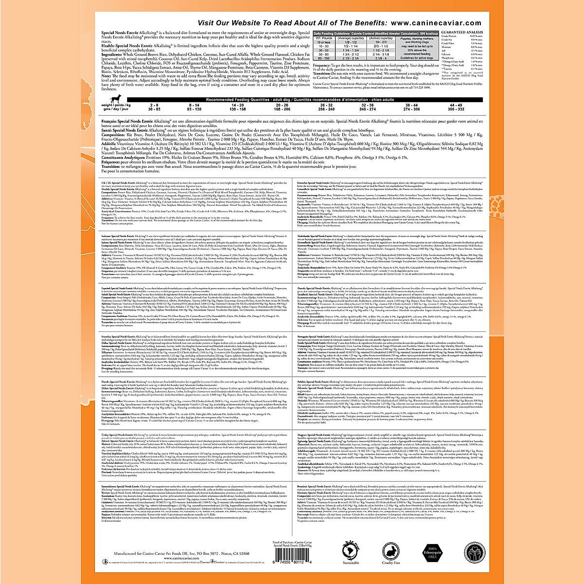 Canine Caviar Special Needs Dog Food – Limited Ingredient Alkaline Holistic Dog Food – Gluten Free, Premium for Older & Sensitive Stomach Dogs – for Skin & Coat – Chicken & Brown Rice – 22 lbs