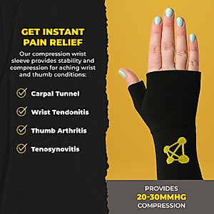 CopperJoint Wrist Compression Sleeve - Copper Infused Wrist Support Compression Brace - Ortho Guard - Wrist Pain & Fatigue Relief - Wrist Protector (Left or Right - Medium)