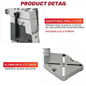 DASBET Universal Drill Press Stand | Adjustable Electric Bench Clamp Support Tool for Hand Drill Double Hole Workstation with Aluminum Base Portable Drill Press Table for Workbench Repair