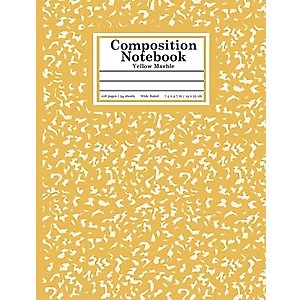 Yellow Marble Composition Notebook Wide Ruled