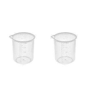 Aicosineg 2Pcs Measuring Cups 500ml Plastic Graduated Cups PP Plastic Graduated Beaker Clear Scale Cups Liquid Measuring Mixing Cups Graduated Plastic Measuring Cup for Lab Kitchen Liquids Transparent