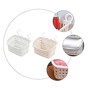 COLLBATH 2pcs Plastic Bathroom Hanging Basket Hanging Shower Caddy Hangable Bathroom Storage Basket Bathroom Shelf Organizer Bathroom Storage Rack Draining Basket Mesh Basket Plastic Pp