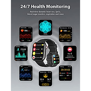 Zombazi Smart Watch for Men Women (Black)