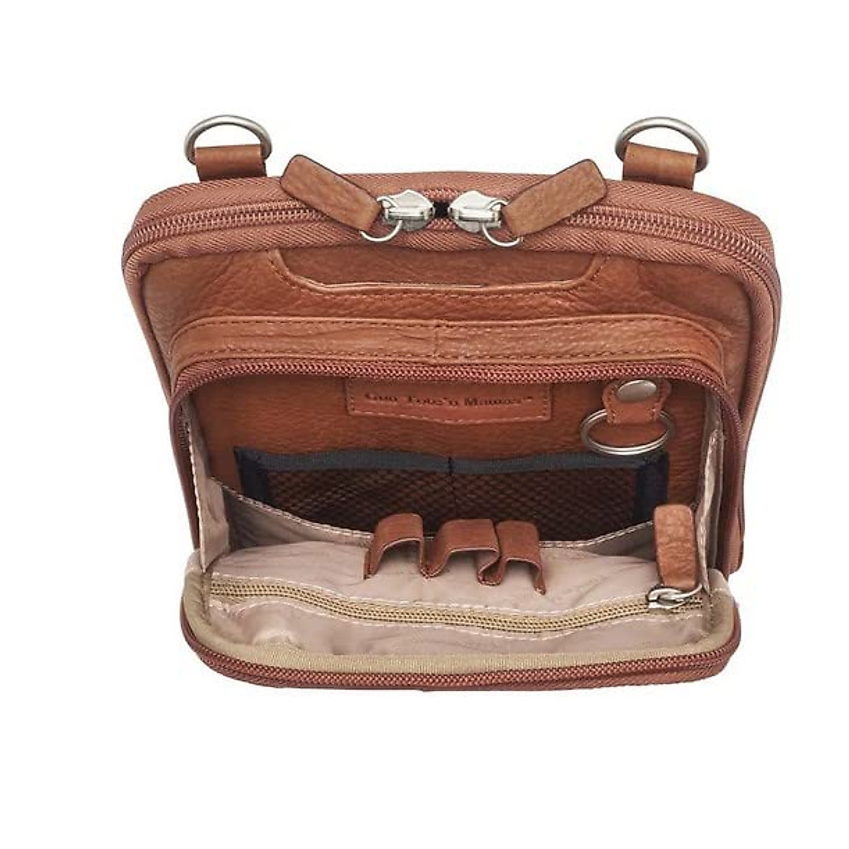 Gun Toten Mamas U.S. Bison Leather Raven Cross Body Bag, Rust, One Size