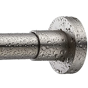 EBOATOP Brushed Nickel Shower Curtain Rod - Never Rust No Drill Non-Slip Spring Tension Shower Rod, 27-43 inches 304 Stainless Steel, Brushed Nickel