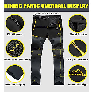 MAGCOMSEN Work Pants for Men Stretch Hiking Pants Mens Quick Dry Pants Water Resistant Pants Climbing Pants Lightweight Pants Camping Pants Mens