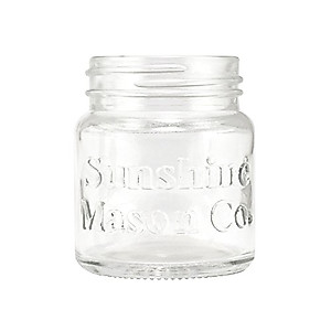 Sunshine Mason Co. Mini Mason Jar Shot Glasses with Metal Lid 2 Ounces, 6 Pieces