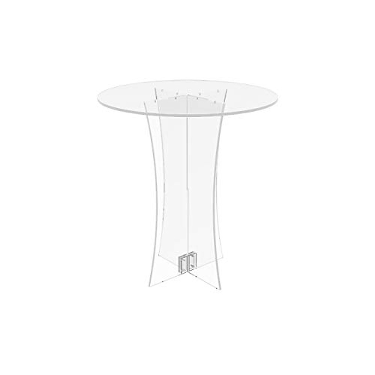 FixtureDisplays® Clear Plexiglass Lucite Acrylic Round Dining/Tradeshow Table, 28" Diameter x 31" Height 10033-1