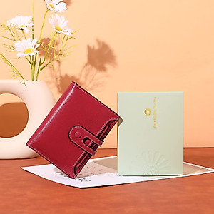 GOIACII Leather Wallets for Women RFID Blocking Zip Around Coin Purse Small