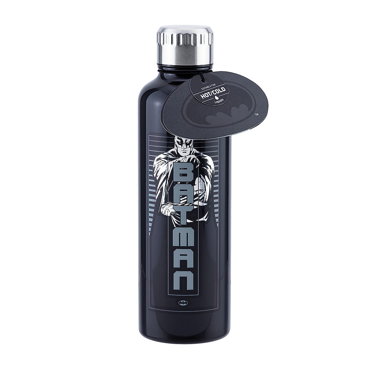 Paladone Batman Metal Water Bottle | Officially Licensed Superhero Merchandise