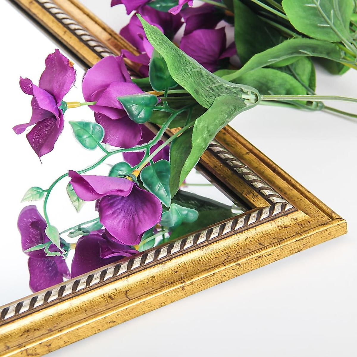 Yone jx je Full Length Mirror Wall Mirror Full Body Mirror for Wall Hanging or Leaning Against Wall Dressing and Wall-Mounted Mirror Polymer Thin Frame No Stand, 50"x 14", Gold