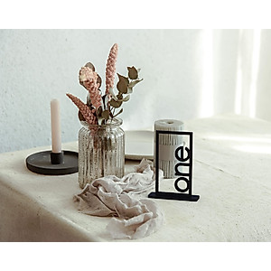 Black Wooden Wedding Table Numbers - Pure letter-Style Hollow Table Numbers with Holder Base for Wedding Event Party Reception (Black 1-10)