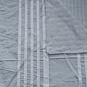 Merryfeel Cotton Duvet Cover Set,100% Cotton Seersucker Duvet Cover Set,Yarn Dyed stirped Duvet Cover Set,3 Pieces Bedding Set, King - Grey