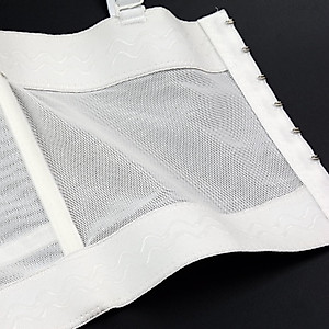 ELLACCI Women's Diamond Chain Mesh Bustier Crop Top Push Up Corset Top Bralet White Medium