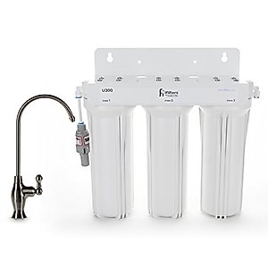 iFilters U300 3 Stage Under Sink Drinking Water Filtration System, Tankless, High Capacity Filters, Designer Faucet