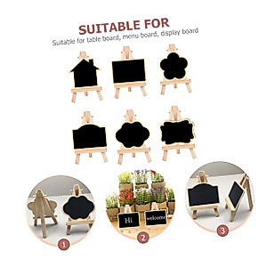 Garneck 6pcs Valentine's Day Message Board Mini Message Board Easel Stand Chalkboard Message Blackboard Wooden Message Board with Easel Stand Message Board Signs Pine Wood Household Card