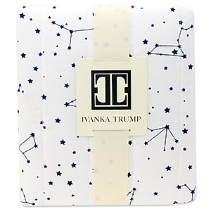 Ivanka Trump Stargazer Collection: Contoured Diaper Pad Cover for Diaper Changer - Galaxy Star Pattern in White and Blue