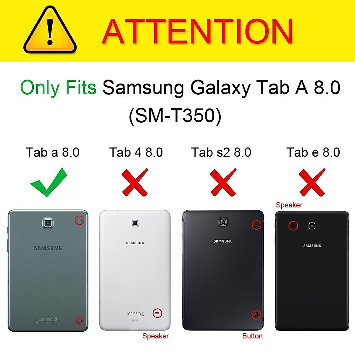 Fintie Folio Case for Samsung Galaxy Tab A 8.0 (Previous Model 2015), Slim Fit Premium Vegan Leather Cover Compatible Galaxy Tab A 8.0 SM-T350/P350 2015 (NOT Fit 2017/2018 Version), Black