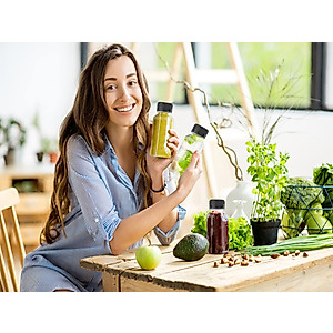 HNXAZG 10 Pcs 8 Oz Plastic Juice Bottles Empty Clear Containers with Tamper Proof Lids for Juice, Milk and Other Beverage