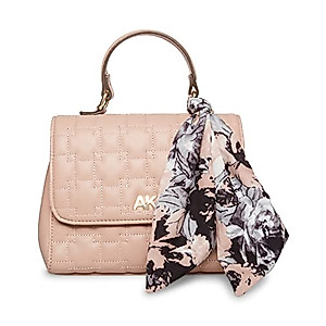 Anne Klein womens E/W Anne Klein Quilted petite E W flap satchel, Dusty Rose, One Size US