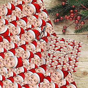 Personalized Wrapping Paper with Photos for Birthday Party, Thick Custom Wrapping Paper Rolls with Drawing Pictures for Kids Boyriend & Girlfriend Family 58"x 23"