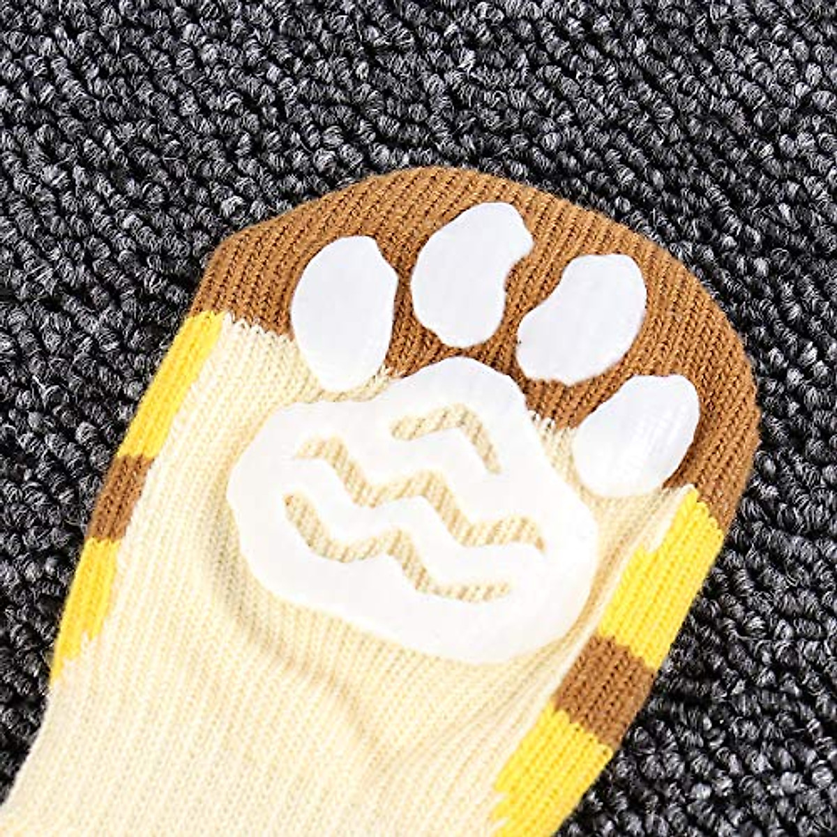 Baluue 4pcs Warm Knitted Socks Anti- Slip Bee Socks Adorable Stockings Pet Supplies (Yellow, Size 5XL) Pet Supply