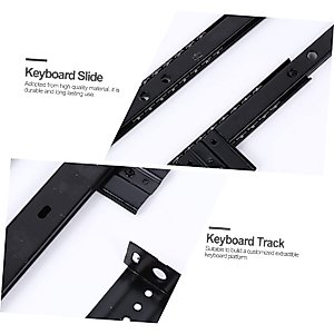 SEWOART 1 Pair Keyboard Drawer Rails Silent and Smooth Under Desk Keyboard Slides Solid Steel Ball Bearings Design Black Ultra Soft-Close Function