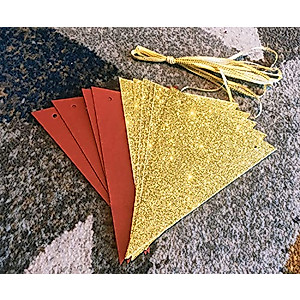Graduation Decorations 2023 Maroon Gold/Maroon Grad/Burgundy Gold Birthday Party Decorations for Women/2pcs Triangle Bunting Banners for Women's 40th/50th Birthday Fall/Rustic Wedding Decorations