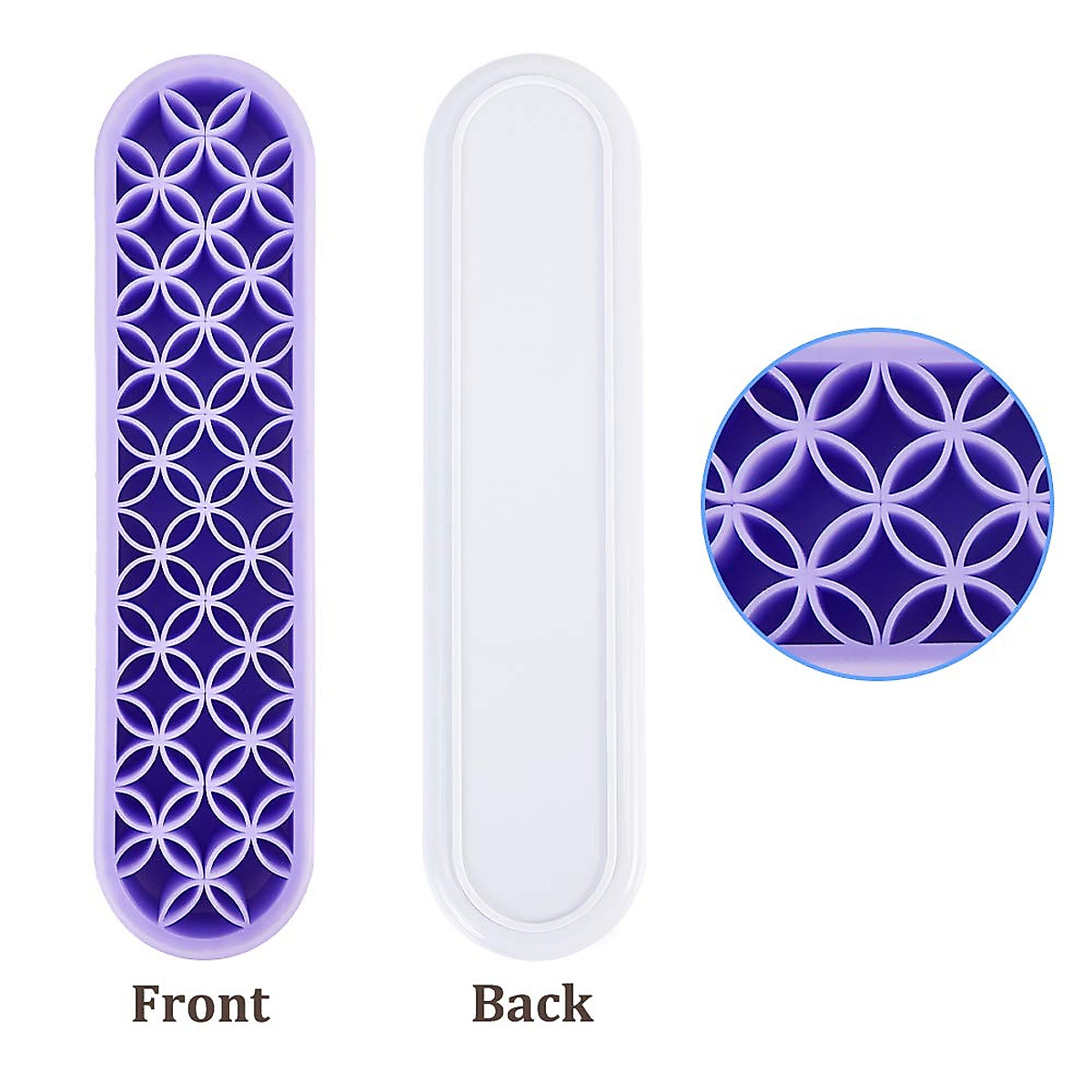 GORGECRAFT Sew Desktop Organizers Silicone Makeup Brush Holder Organizer Cosmetic Storage Box Multipurpose Make Up Brush Stand Painting Pen Holder Sewing Craft Tools for Stash and Store (Purple)