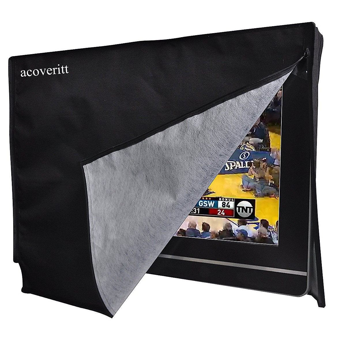 acoveritt Outdoor 55" TV Set Cover,Scratch Resistant Liner Protect LED Screen Best-Compatible with Standard Mounts and Stands (Black)