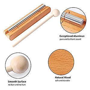 Energy Chime Percussion Hand Bell Meditation Chimes Teacher Tools Reminder Tuned Energy Chimes Music Instrument with Mallet for Classroom Prayer Yoga Music Gift (Tone 1)