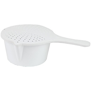 Home-X Microwave Cooking Pot with Strainer Lid - Microwave Steamer for Vegetables with Perforated Lid and Pouring Spout - Convenient, BPA-free Microwave Cookware for Macaroni and Vegetables