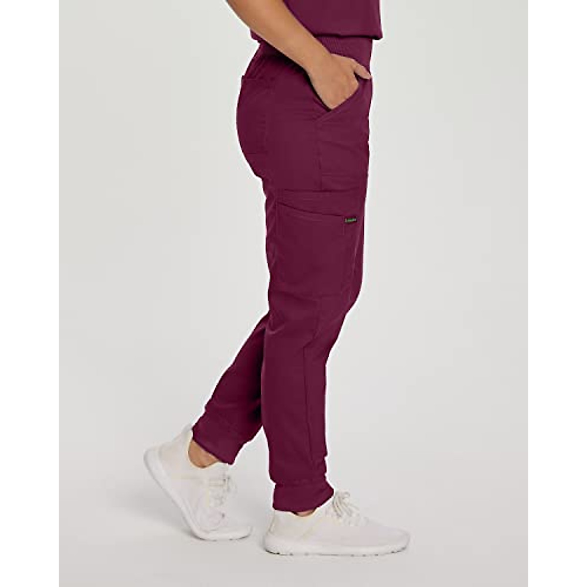 Landau Proflex Tailored Fit Stretch 7-Pocket Jogger Scrub Pants for Women 2030PRV Wine