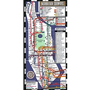 Streetwise Manhattan Bus Subway Map - Laminated Subway & Bus Map of Manhattan, New York (Michelin Streetwise Maps)