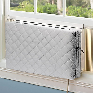 Indoor Air Conditioner Cover Window AC Unit Cover with Drawstring Double Insulation for Inside(21"x15"x3.5")