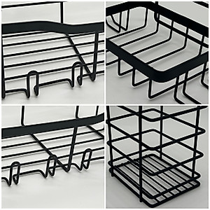 CAPPCHAO Shower Caddy Black Shower Organizer Shower Caddy Adhesive 5 Pack Bathroom Set Shower Shelves for Inside Shower Rustproof Carbon Steel Bathroom Organizer,Shower Shelves Matt Black