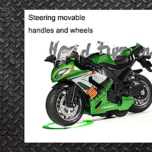 Gilumza Pull Back Motorcycle Toys, Tiny Gift with Music Lighting, Race Motorcycles Toy for Boys Kids Age 3 4 5 6 7 8 Year Old (Green)