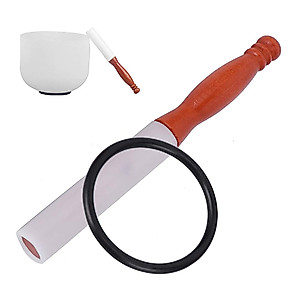 Singing Bowl Mallet,Rubber O-rings Rod Wooden Handle Stick for Crystal Sound Bowls Accessories Performance Accessory