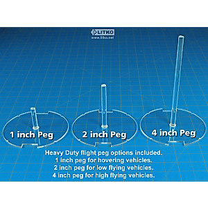 LITKO Notched Circular Tank Flight Stand Kit| Compatible with Star Wars: Legion | 100mm (1.5mm Clear Acrylic)