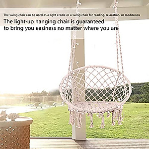 VIVOHOME Hanging Hammock Chair with 39 Feet Long LED Lights for Indoor Outdoor, 330 lbs Capacity, Note: Stand Not Included