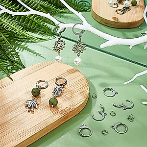 DICOSMETIC 100pcs Huggie Hoop Earring Findings and 100pcs Open Jump Rings Stainless Steel Round Earring Hooks Leverback Ear Hooks Huggie Earring with 1.2mm Loop for DIY Earring Making