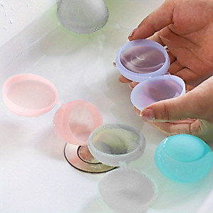 Grebest 5Pcs Reusable Water Balloons,Self Sealing & Quick Fill Silicone Latex-Free Water Bombs for Fun Splash Water Party,Outdoor Summer Pool Beach Toys for Kids Adults Blue 2.36