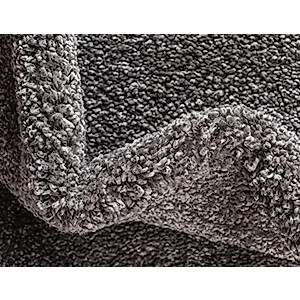 Unique Loom Solo Collection Solid, Plush, Kids, Modern Area Rug, 8 ft x 10 ft, Grey