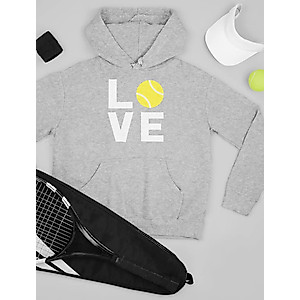 Love Tennis Sweatshirt Hoodie for Women Teen Girls Novelty Gifts for Coaches Fan Players Hoodies Medium Gray