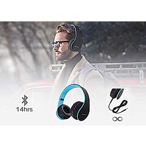 PowerLocus Rose Gold Bluetooth Headphones with Black/Blue Bluetooth Headphones